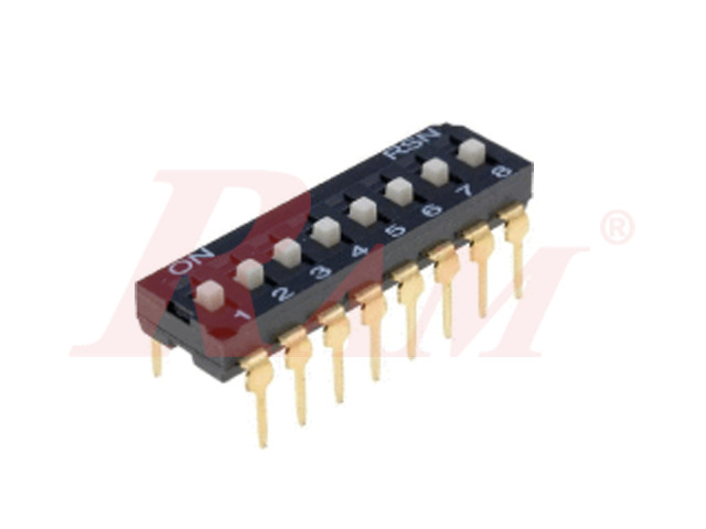 DIP Switch 8 Way Long Leg - DI08H | RAM Electronics website